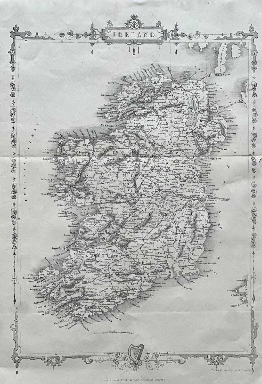 Vintage 1860s Map of Ireland – DOMAIN by Laura Hodges Studio